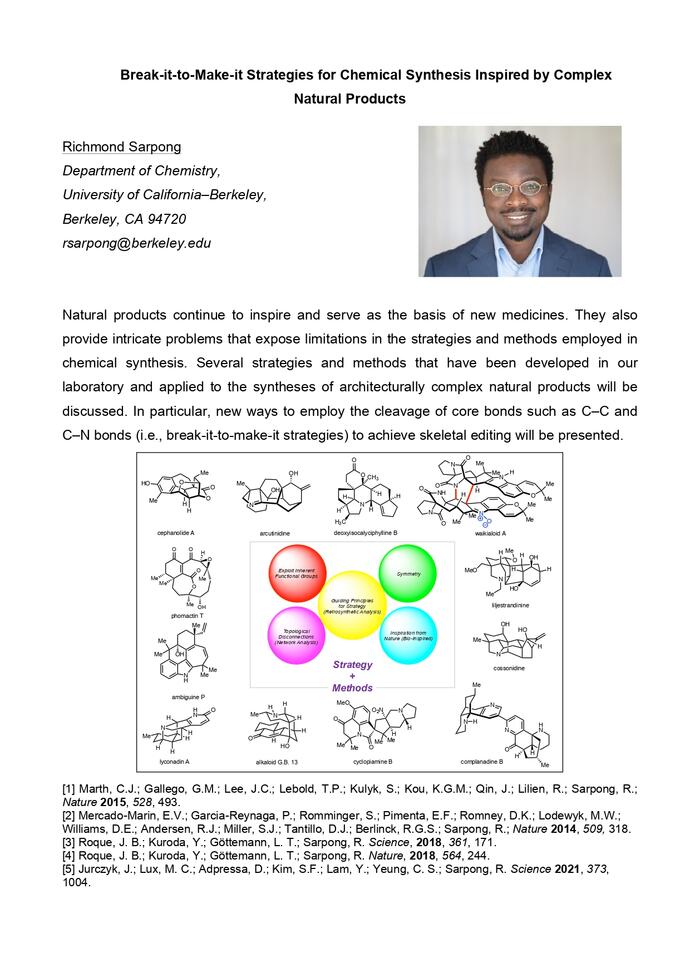 Séminaire IPCM - Pr Richmond Sarpong | Initiative Sciences et ...